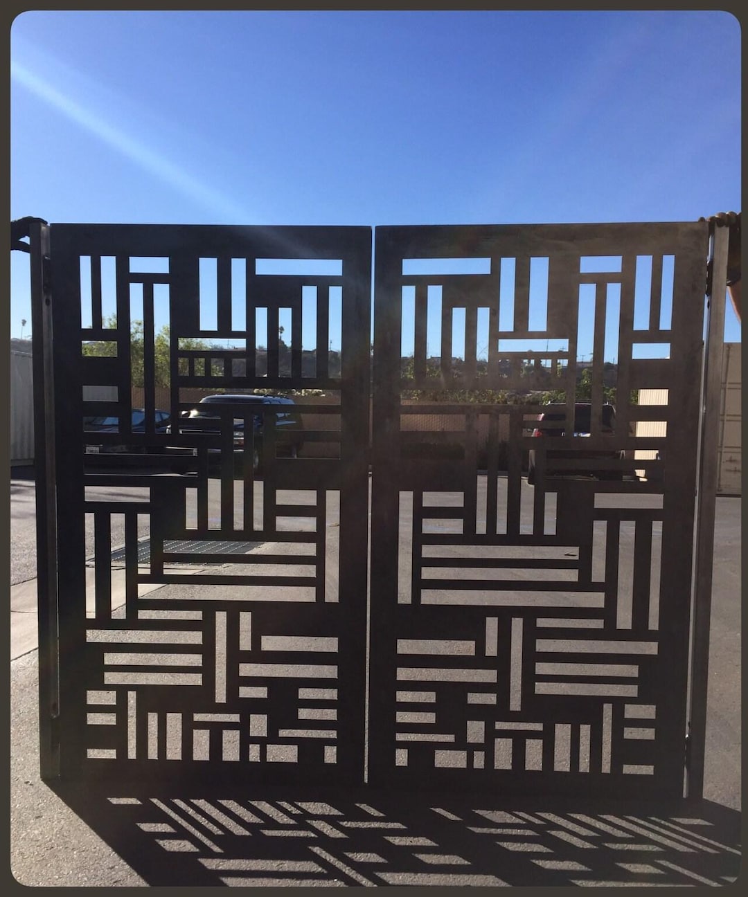 Contemporary Modern Dual Metal Gate, Modern Metal Gate, Custom Size Art ...