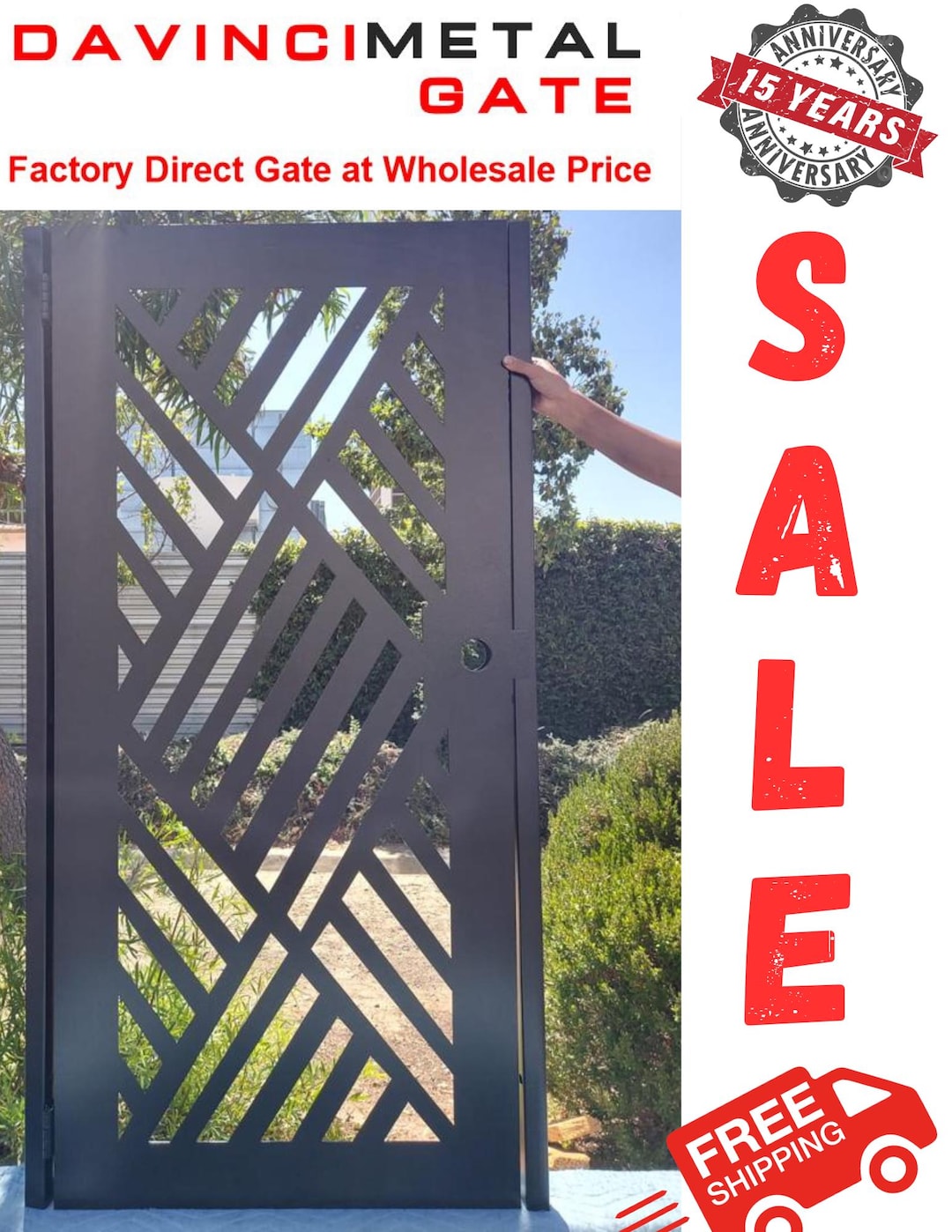 Contemporary Modern Metal Gate, Modern Metal Gate, Custom Size Art ...