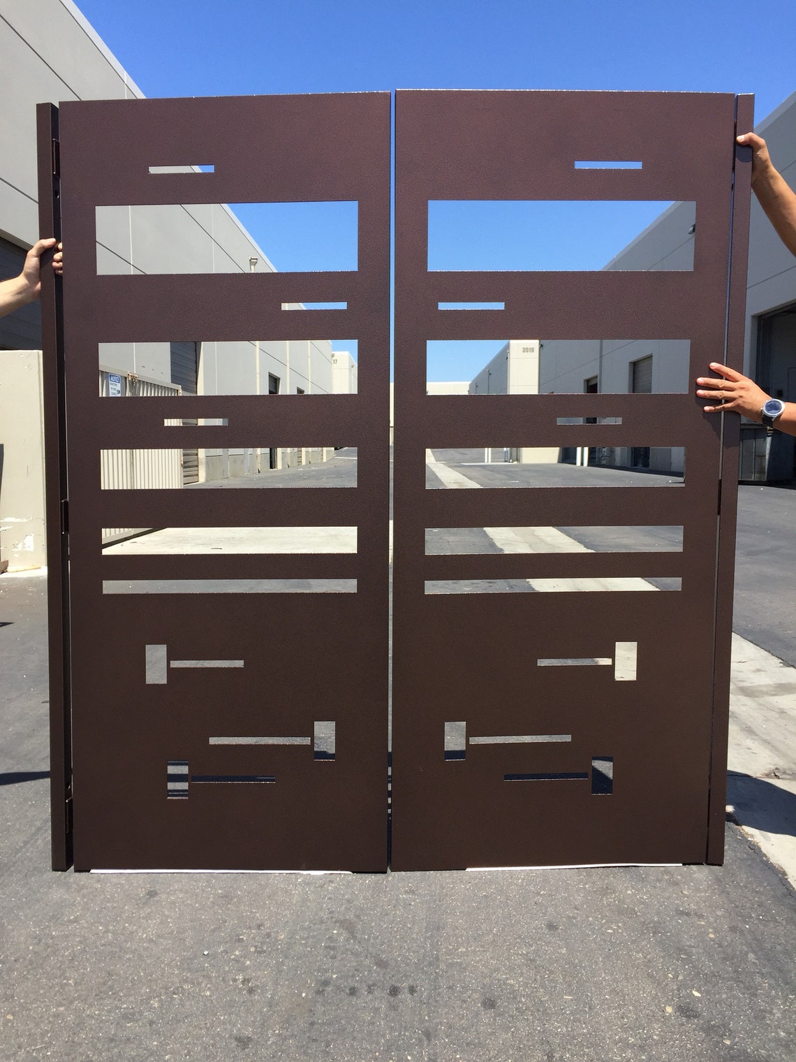 Contemporary Dual Entry Metal Gate Ornamental Iron Garden - Etsy