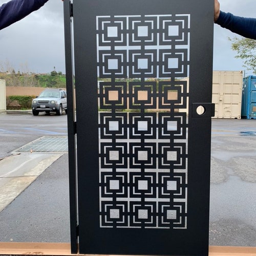 Modern Solid Metal Square Entry Gate Custom Fabrication - Etsy