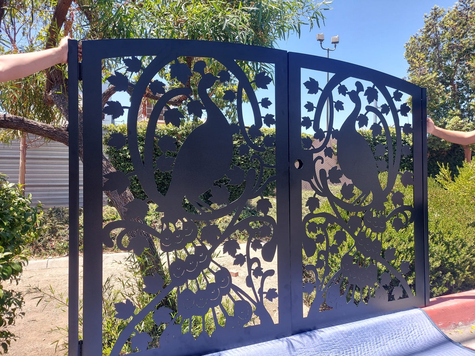 Contemporary Dual Entry Peacock Metal Gate Ornamental Iron - Etsy