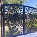 Contemporary Dual Entry Peacock Metal Gate Ornamental Iron Garden Entry ...