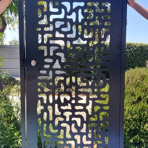Contemporary Modern Glyph Metal Gate, Modern Metal Gate, Custom Size ...