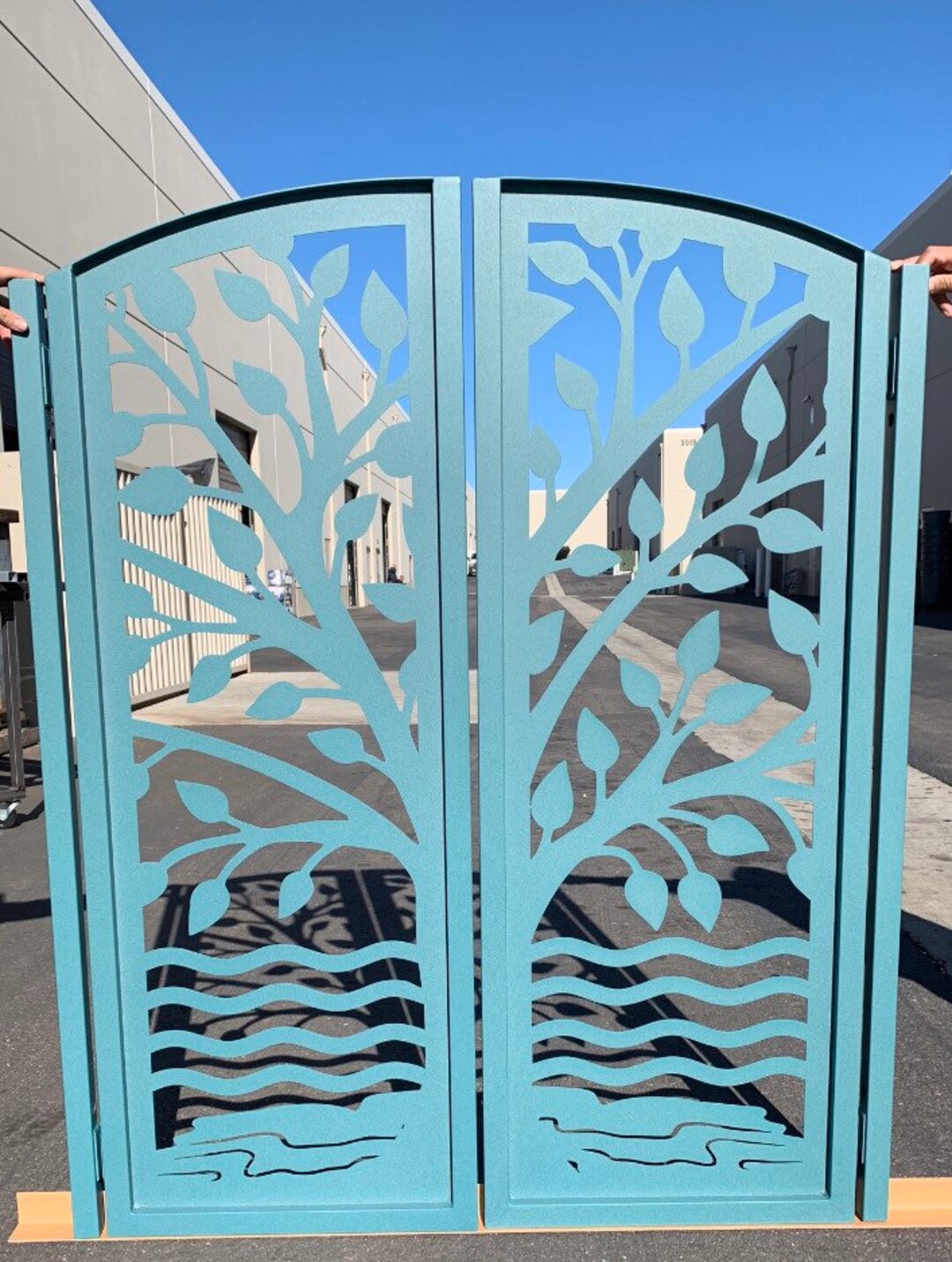 Davinci Tree of Life Gate.contemporary Dual Entry Metal Gate Ornamental ...