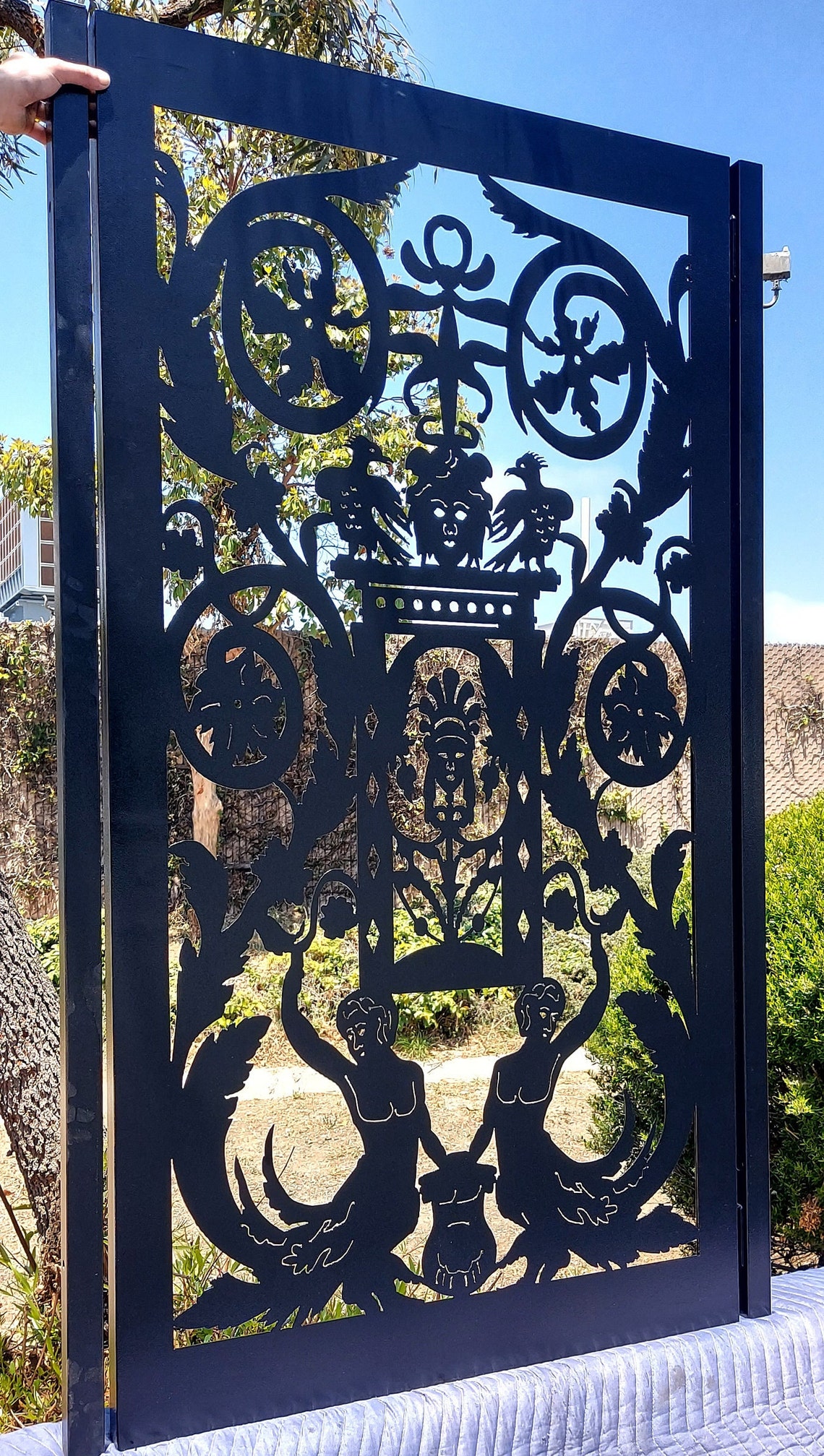 Contemporary Modern Metal Gate, Modern Metal Gate, Custom Size Art ...