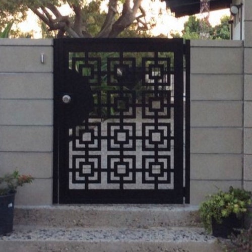 Metal Gatemodern Metal Gate Custom Art Pedestrian Walk Thru Etsy