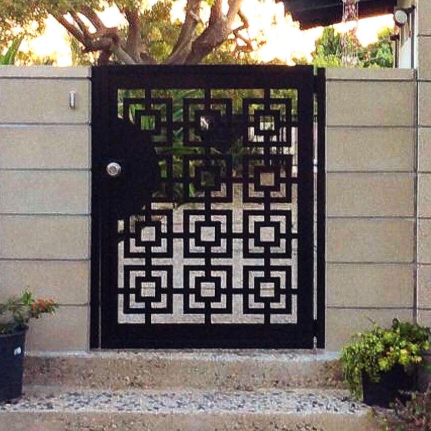 Contemporary Modern Metal Gate, Modern Metal Gate, Custom Size Art ...