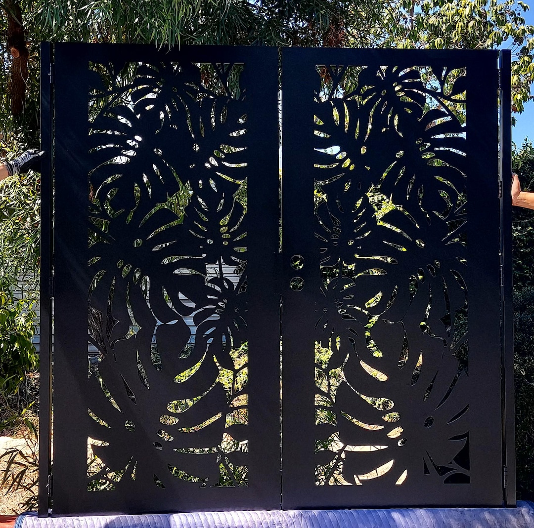 Contemporary Modern Dual Metal Gate, Modern Metal Gate, Custom Size Art ...