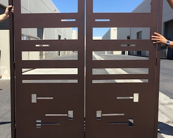 Contemporary Dual Entry Metal Gate Ornamental Iron Garden | Etsy