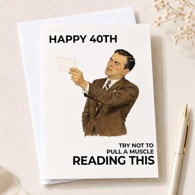 Funny 40th Birthday Card, Turning 40 Card for Husband Wife Friend ...