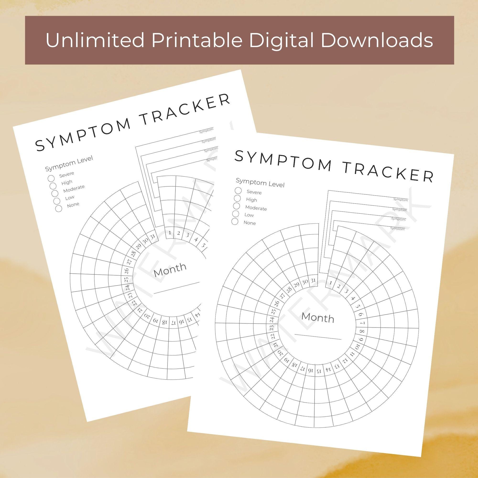 Symptom Chart Printable Chronic Illness Symptom Tracker | Chronic ...