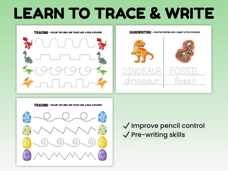 Dinosaur Printable Activities for Kids | Dino Activity Book PDF ...