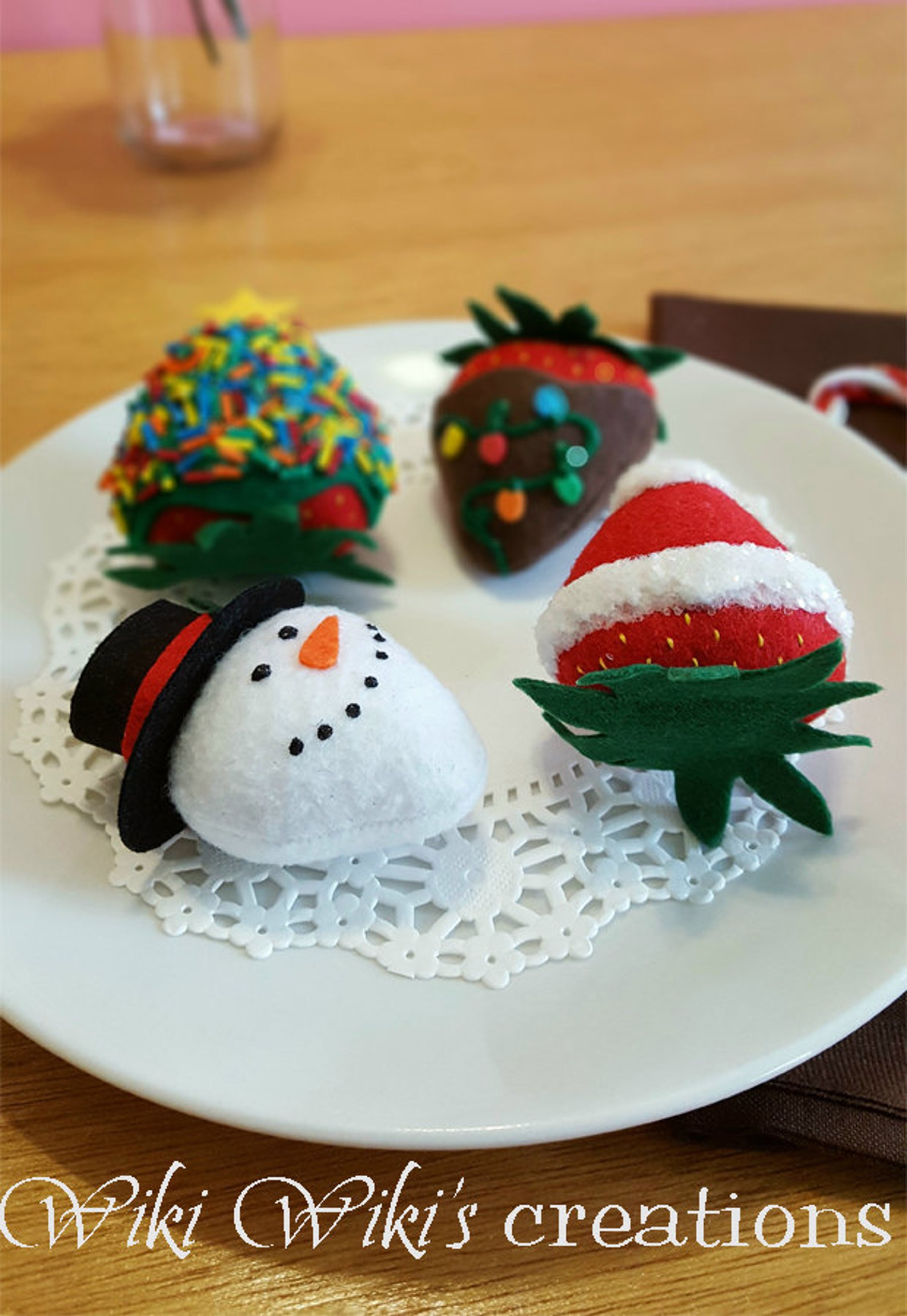 Felt Food Christmas Chocolate Covered Strawberries Felt - Etsy