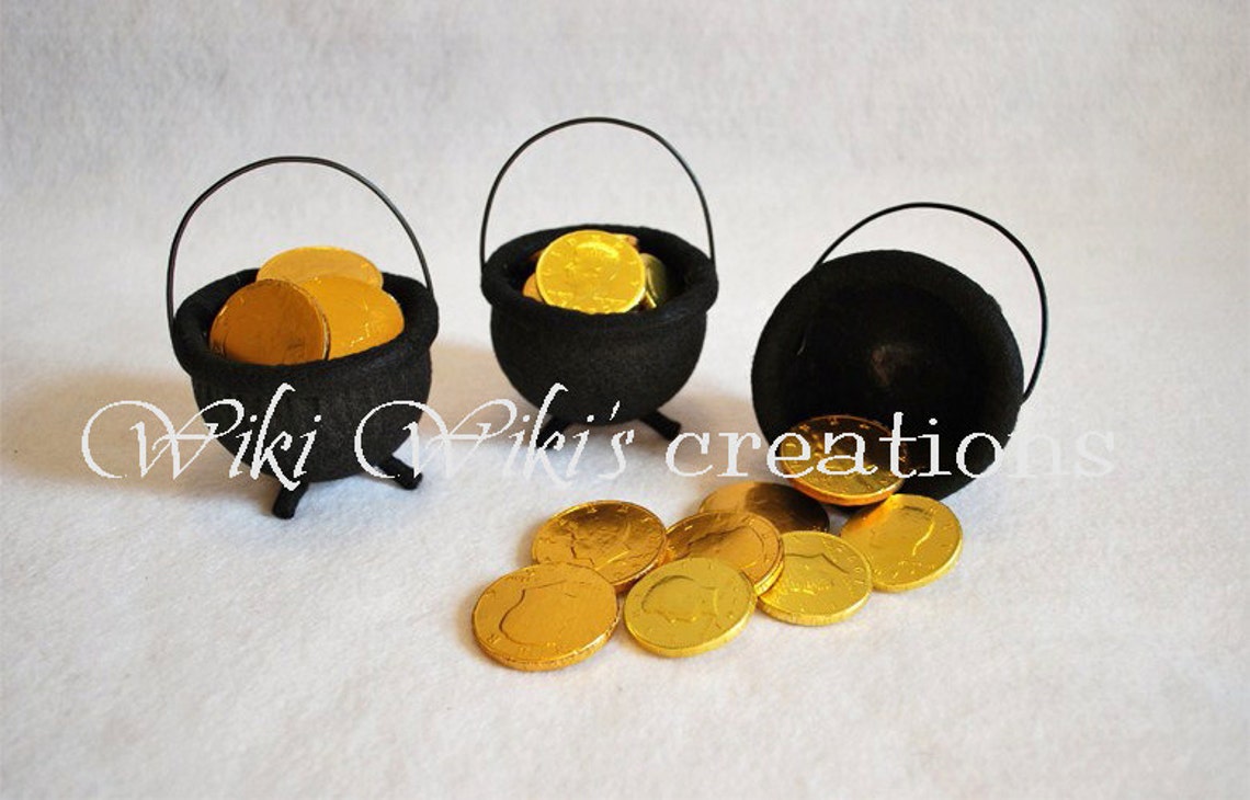 Mini Felt Pot of Gold Candy Containers - St. Patrick's Day (pack of 3 ...