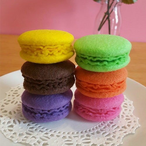 Felt Food Macarons 6 Pack Felt Cookies Macarons Felt - Etsy