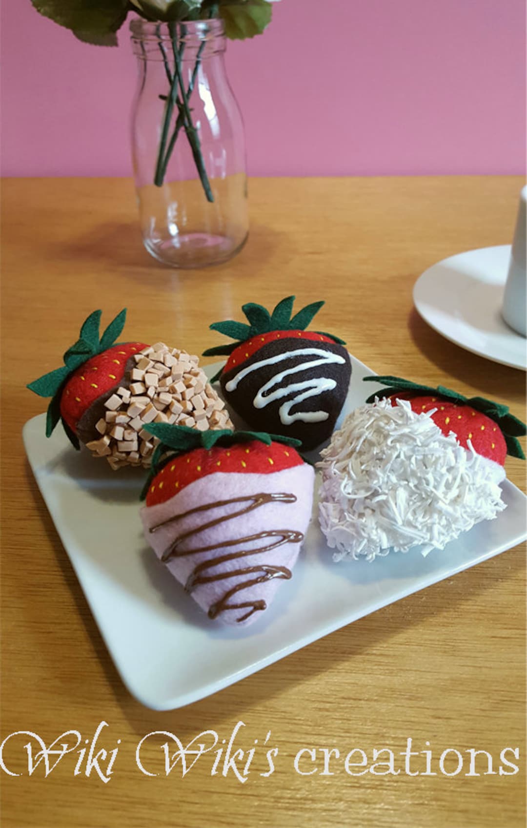 Felt Food Chocolate Strawberries – Play Food Set, (4) Pack - Etsy