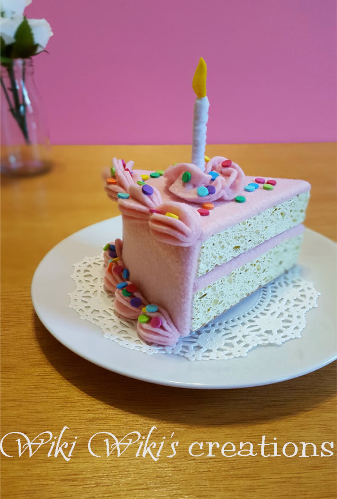 Felt Food Birthday Cake Slice Felt Cake Slicefake Cake Felt | Etsy