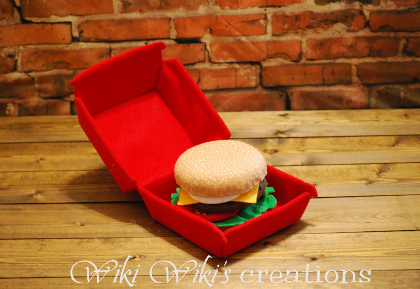 Felt Food Hamburger Junk Food Take Out Burger Felt Burger - Etsy