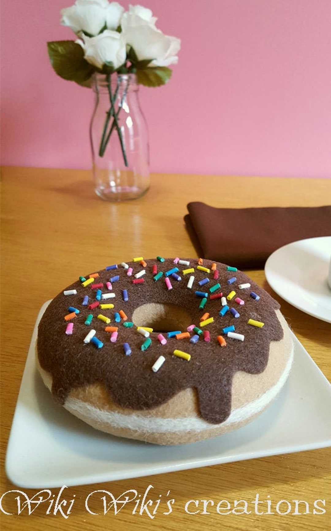 Felt Food Chocolate Donut With Sprinkles, Felt Donut, Fake Donut, Felt ...