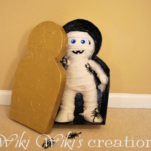 Plush Mummy Doll, Felt Doll, Handmade Doll, Fabric Doll, Halloween ...