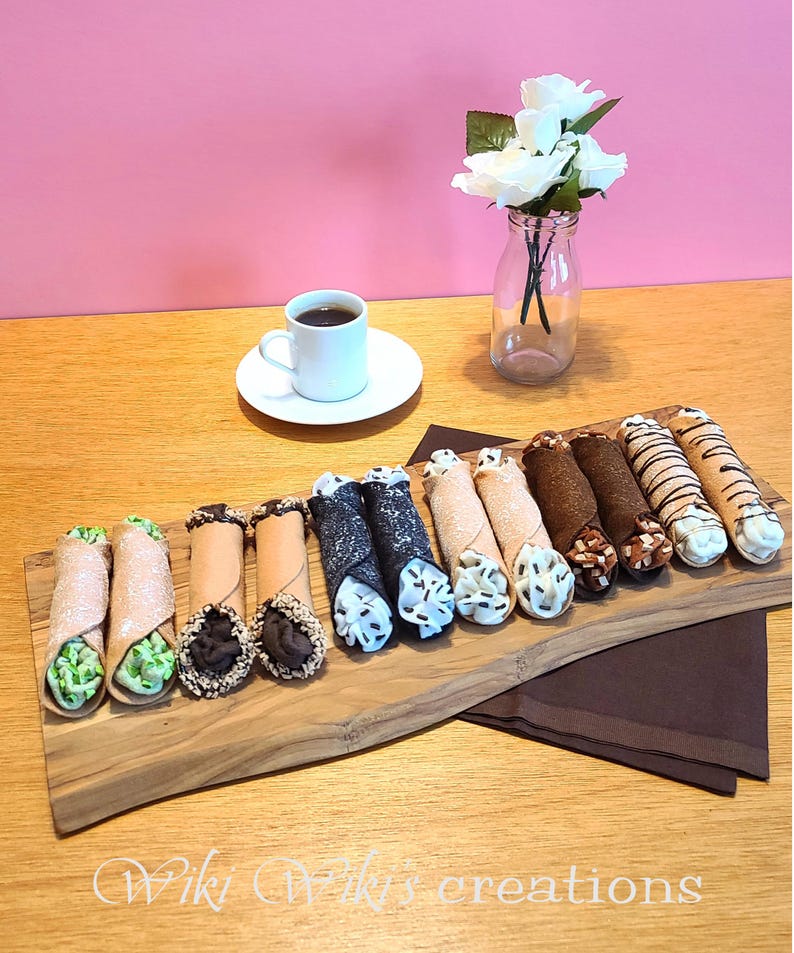 Felt Food Hazelnut Cannoli- (2) Pack, Fake Cannoli, Felt Play Food ...