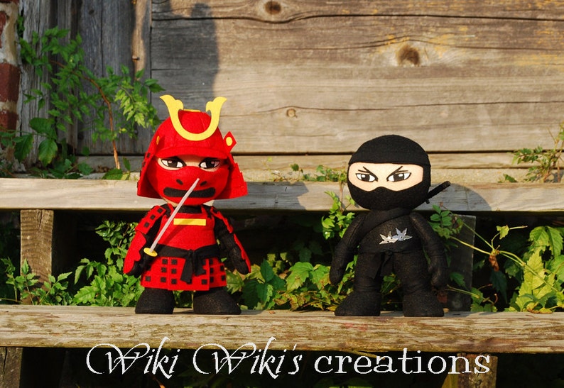 ONE Small Felt Plush Ninja Doll Felt Ninja Felt Doll Fabric - Etsy