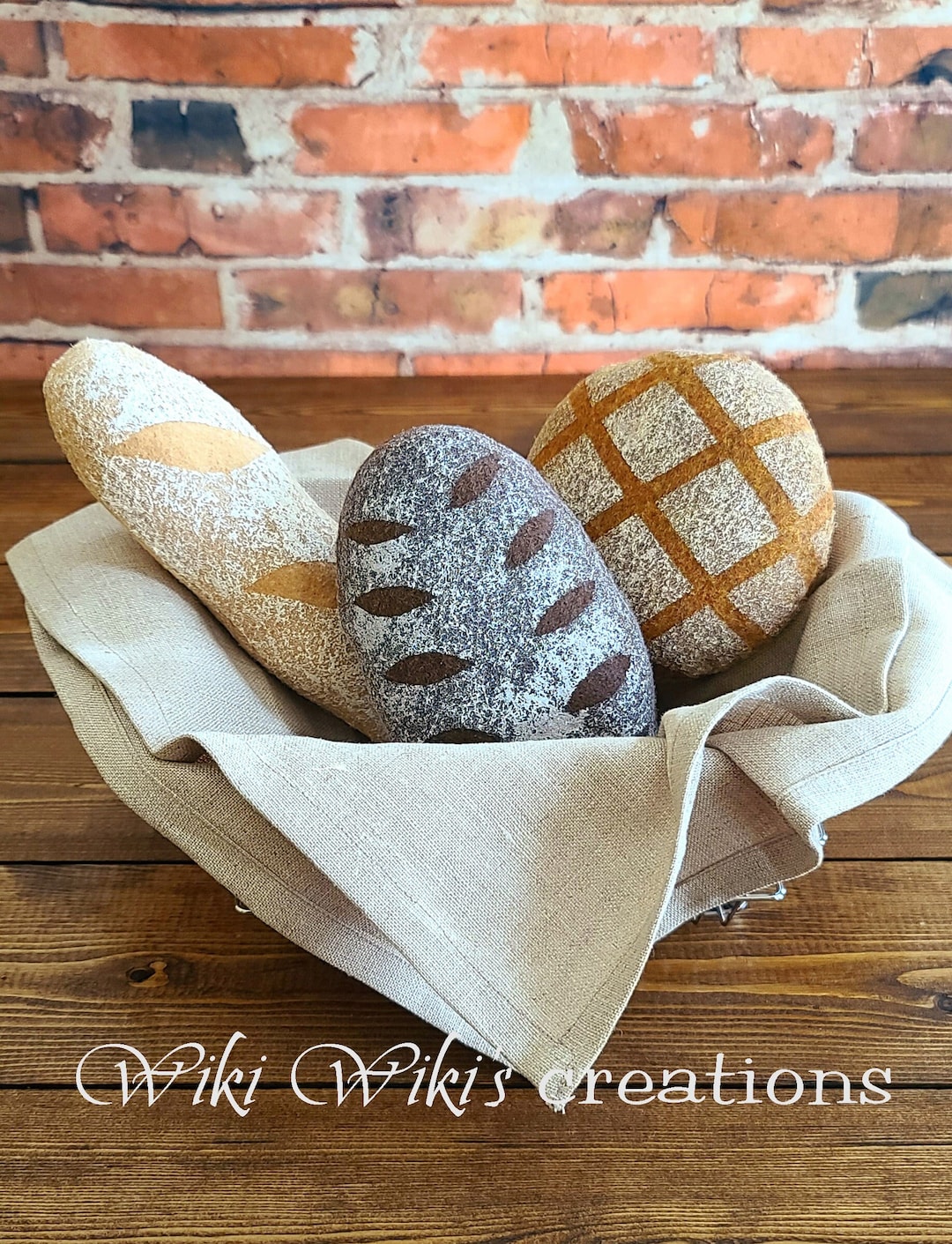 Pack of Felt Mini Artisan Breads- Felt Bread, Felt Food, Play Food ...