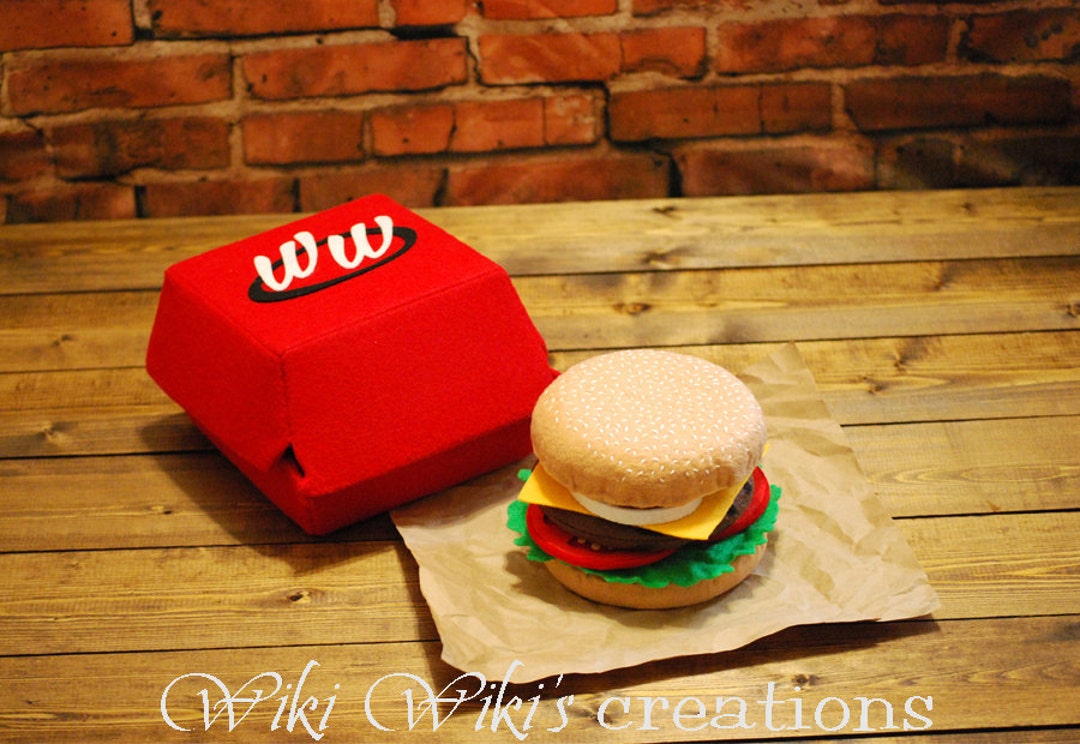 Felt Food Hamburger, Junk Food, Take Out, Burger, Felt Burger, Fake ...