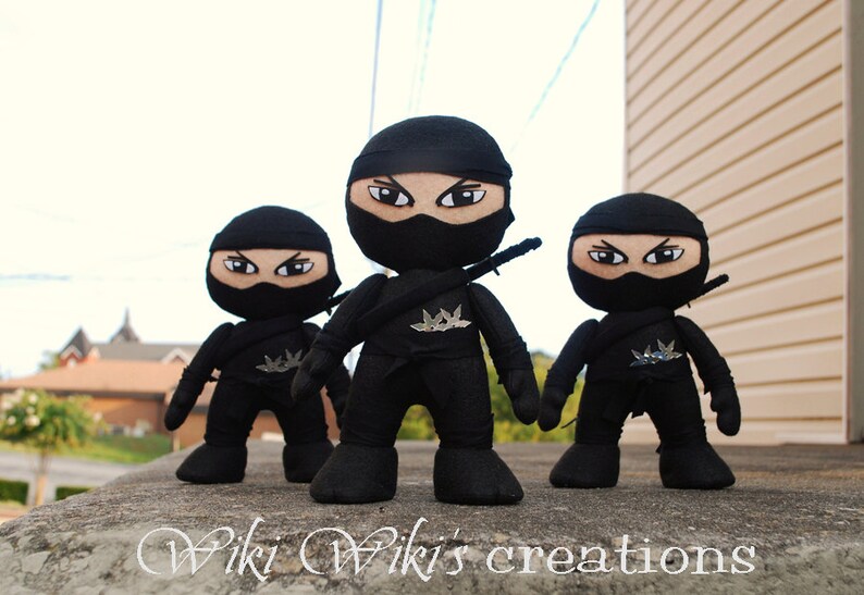ONE Small Felt Plush Ninja Doll Felt Ninja Felt Doll Fabric - Etsy