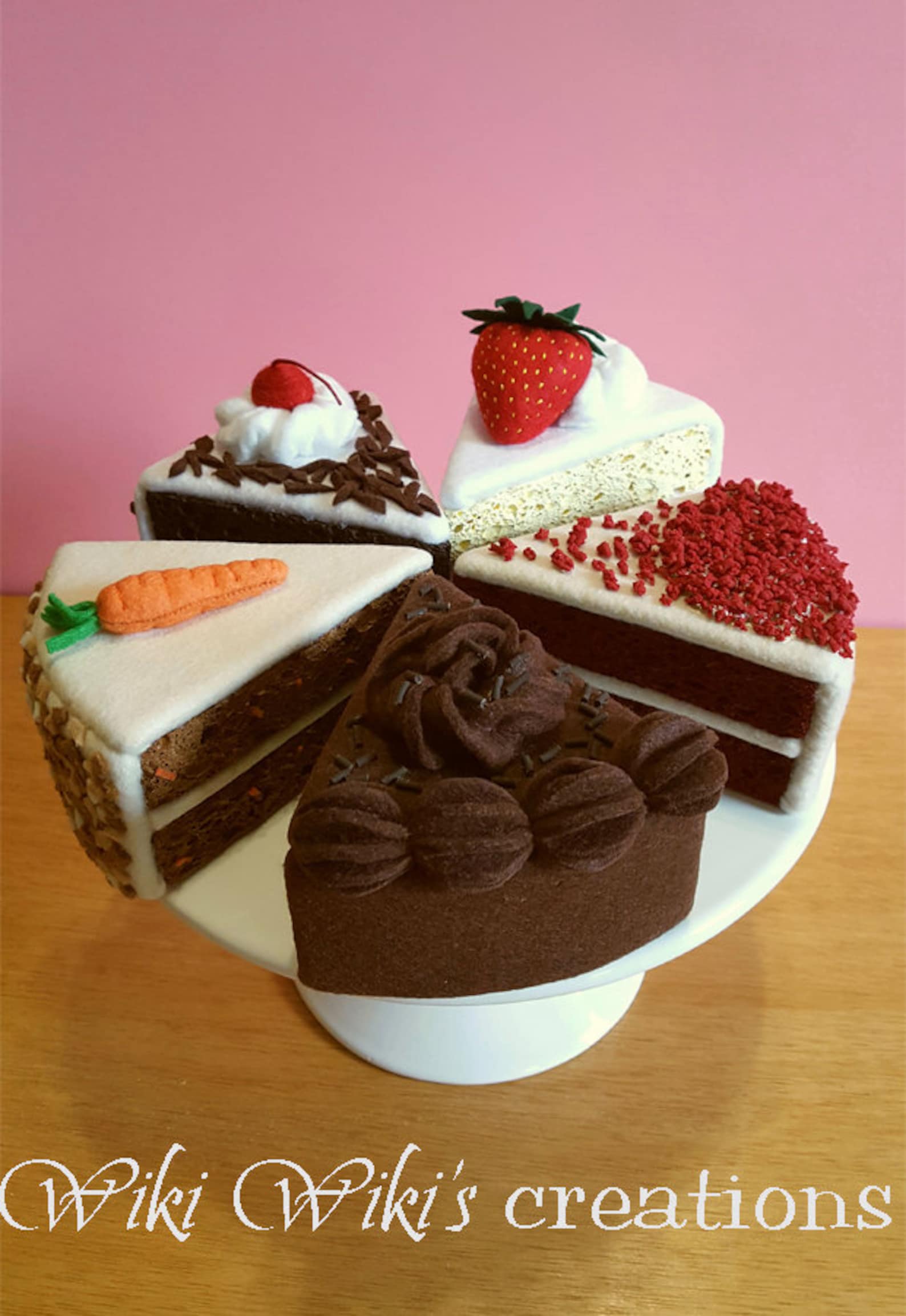 Felt Food Chocolate Cake Slice Chocolate Cake Felt Cake | Etsy