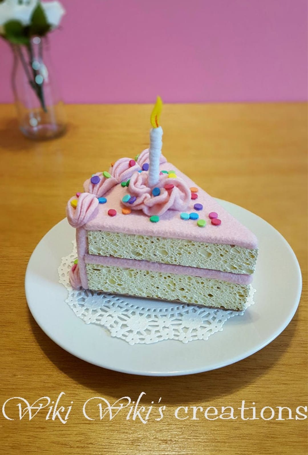 Felt Food Birthday Cake Slice, Felt Cake Slice,fake Cake, Felt Food ...