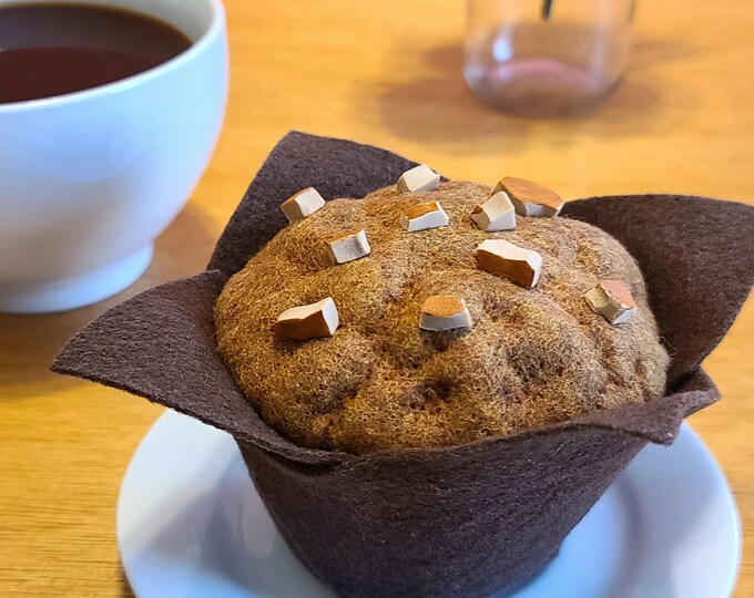 Banana Nut Muffin Miniature Felt Stuffed Toy With Smiling Face - Etsy