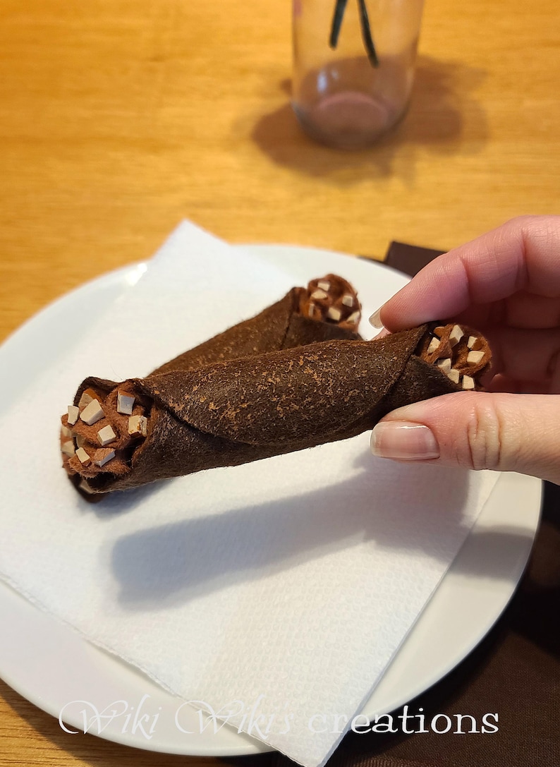 Felt Food Hazelnut Cannoli- (2) Pack, Fake Cannoli, Felt Play Food ...