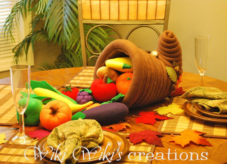 Felt Cornucopia Basket Fall Centerpiece Thanksgiving - Etsy