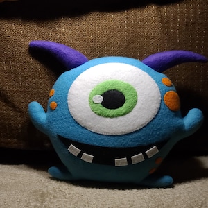 Cute Soft Plush Blue Monster Plush Monster Halloween Mascot - Etsy