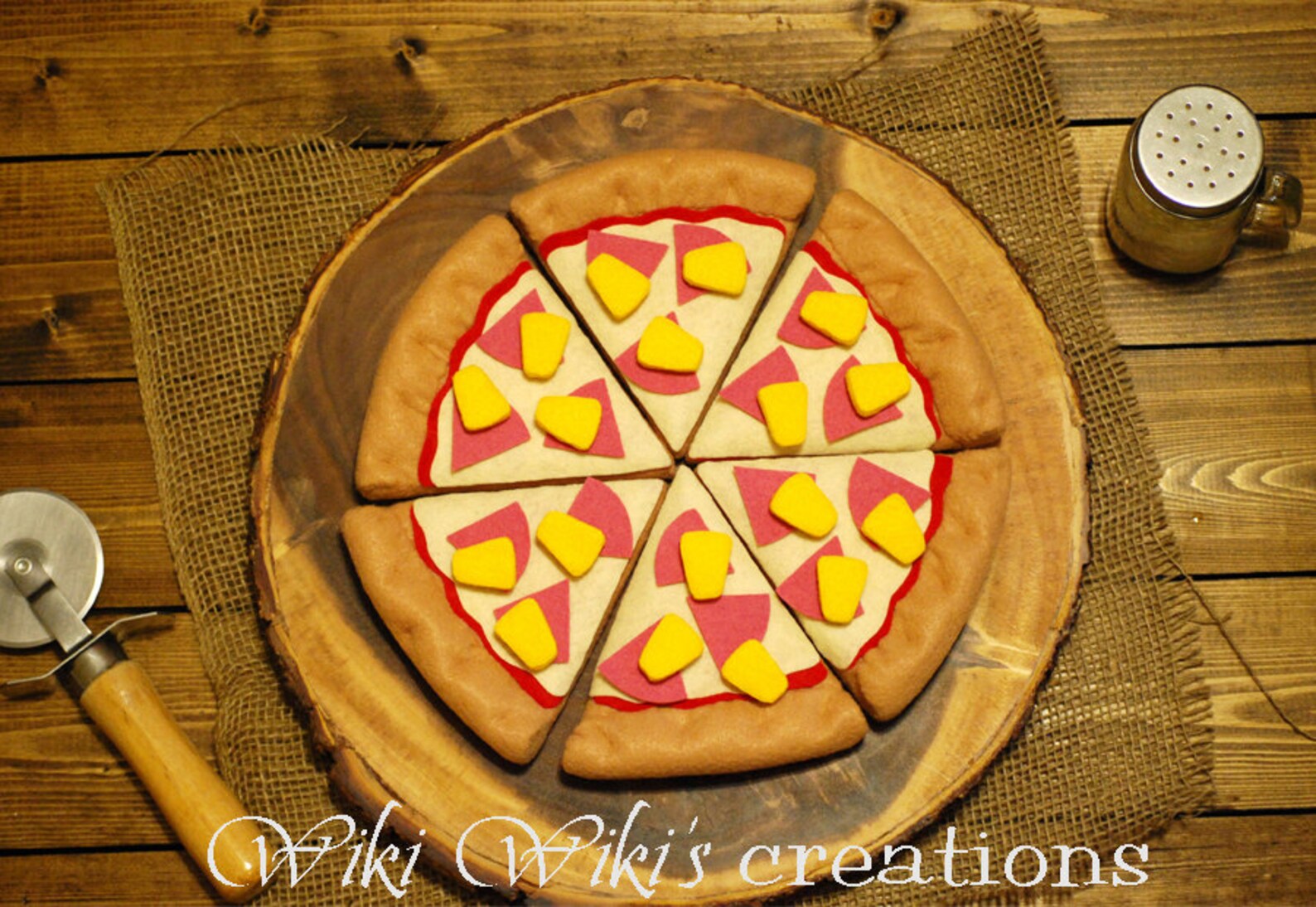 Felt Food Hawaiian Pizza With Box Pizzeria Fake Food Felt - Etsy