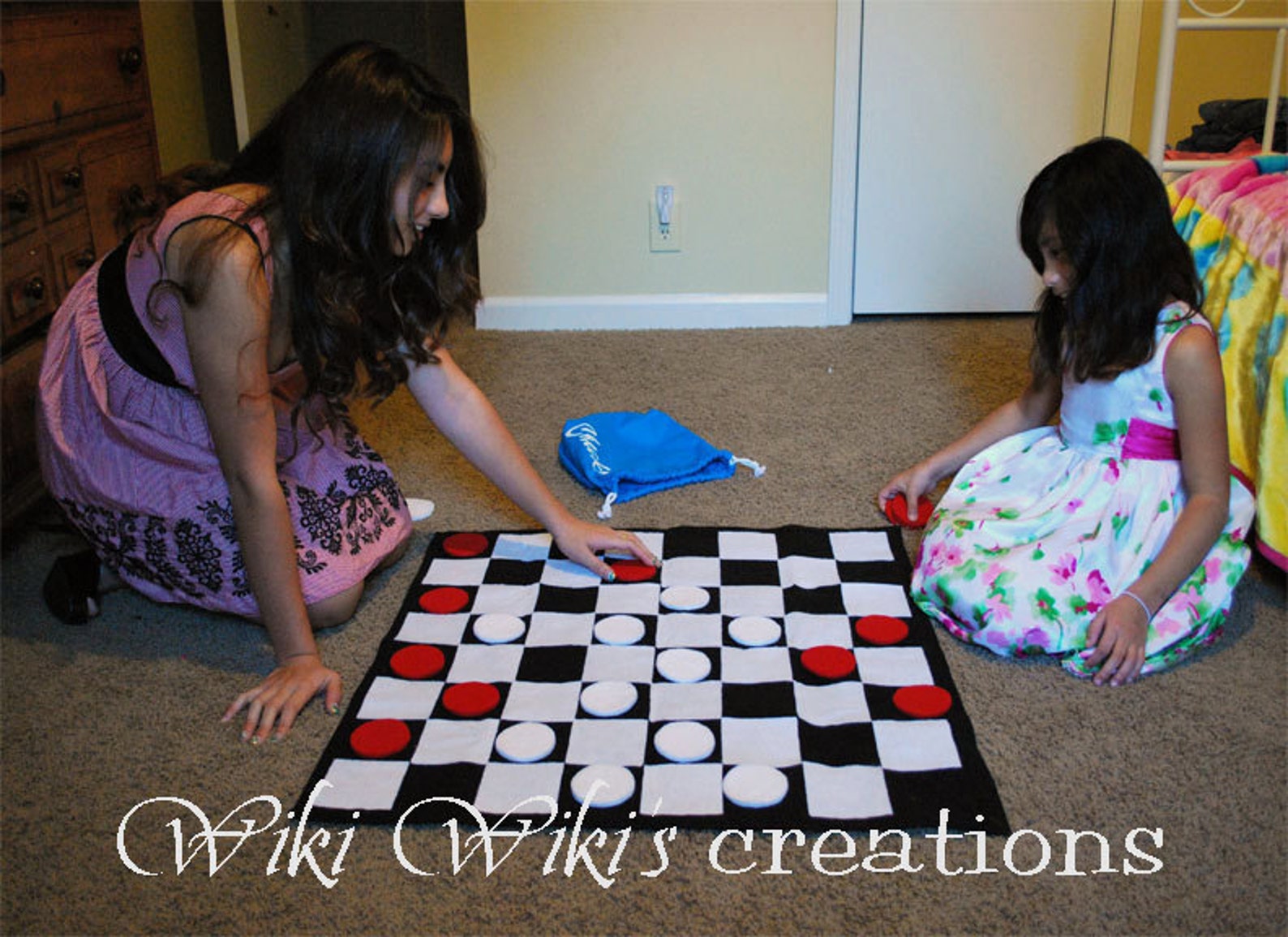 Giant Checkers Game With Bag Felt Game Game Board - Etsy