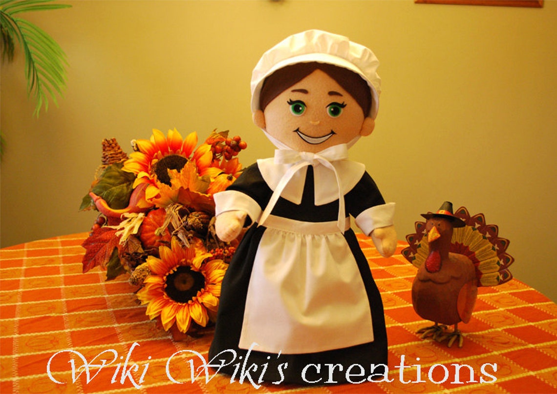 Plush Pilgrim Girl Doll Pilgrim Felt Pilgrim Felt Doll - Etsy