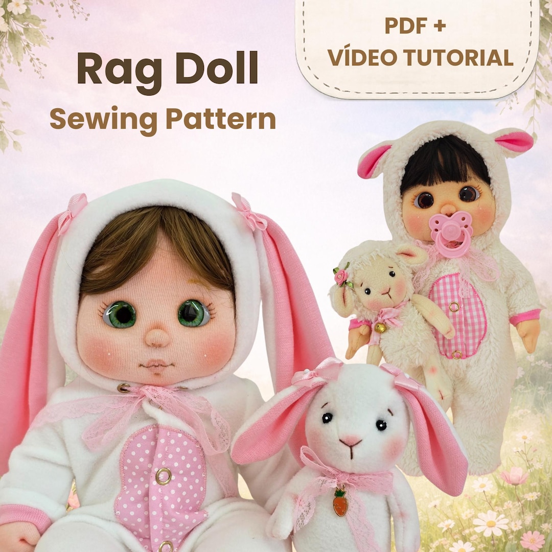 Rag Doll Sewing Pattern With Video Tutorial (doll Clothes) – Bonus ...