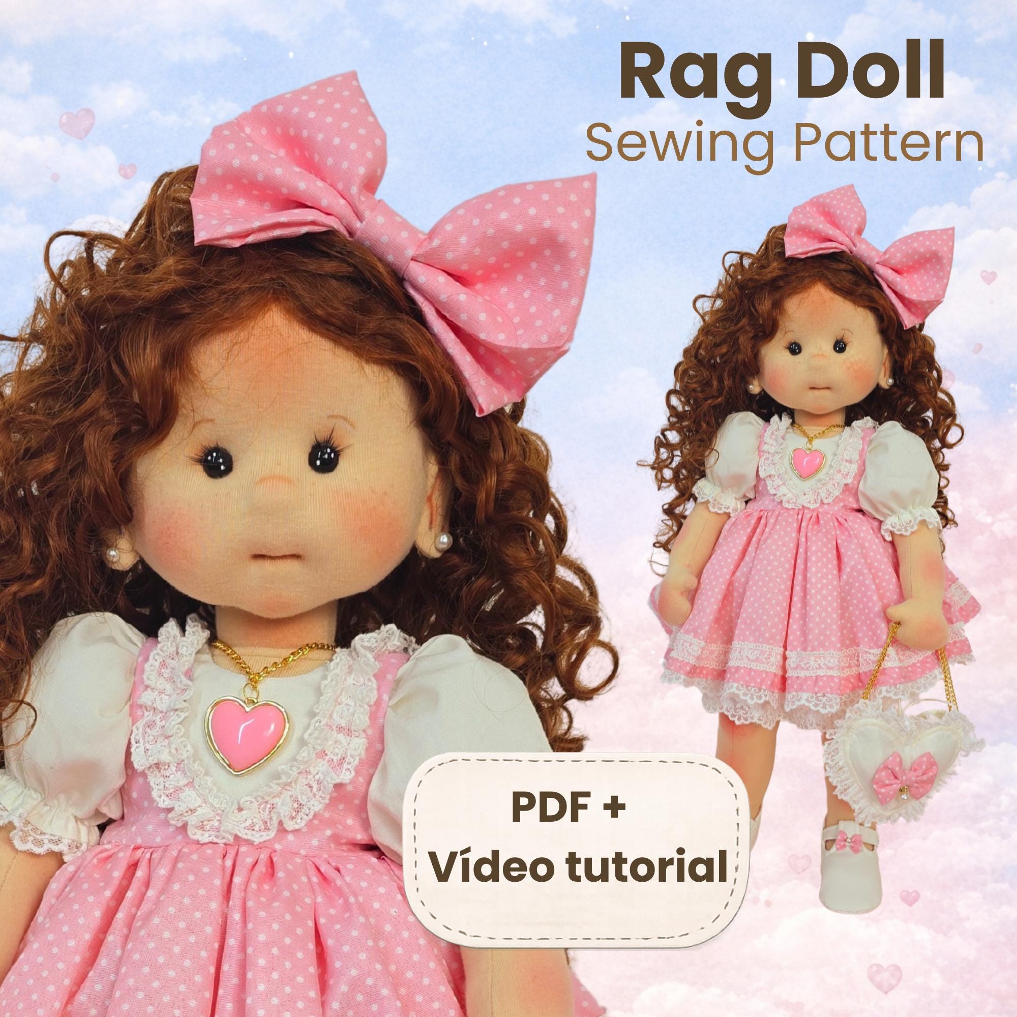 Beginner Rag Doll Sewing Pattern PDF With Video Tutorial (doll Clothes ...