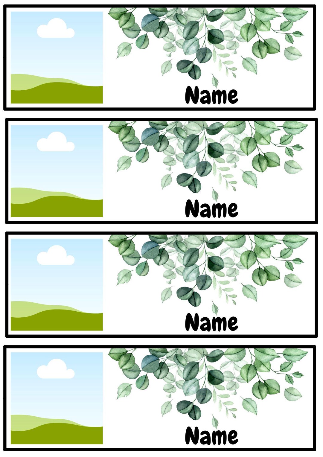 Editable Locker Tags for Childcare | Nature Theme Name Labels - Etsy