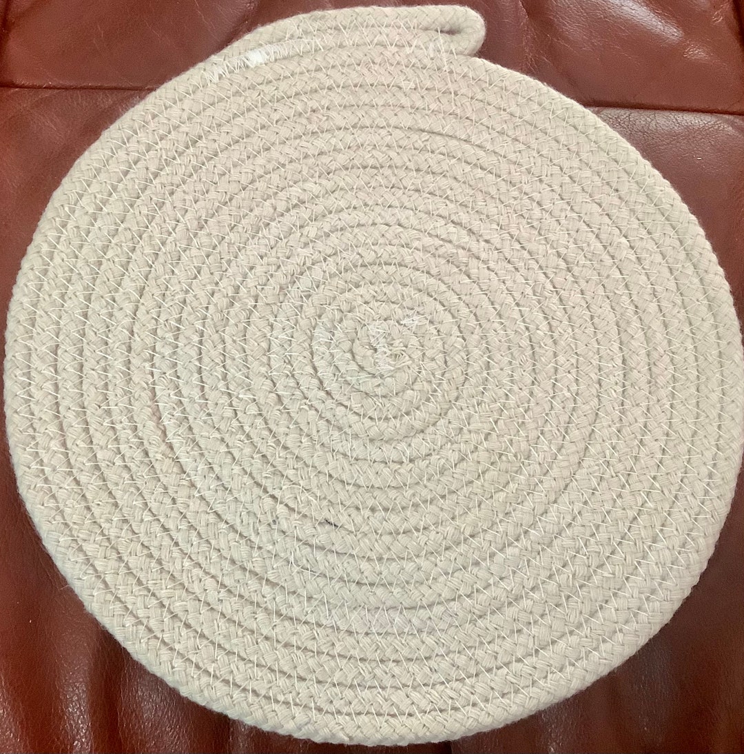 Natural Coiled Rope Round Mat, Wallhanging or Trivet | 7” Diameter ...