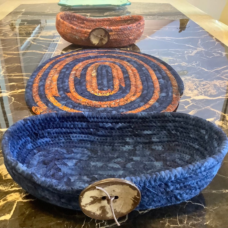 Fabric Coiled Basket - Etsy