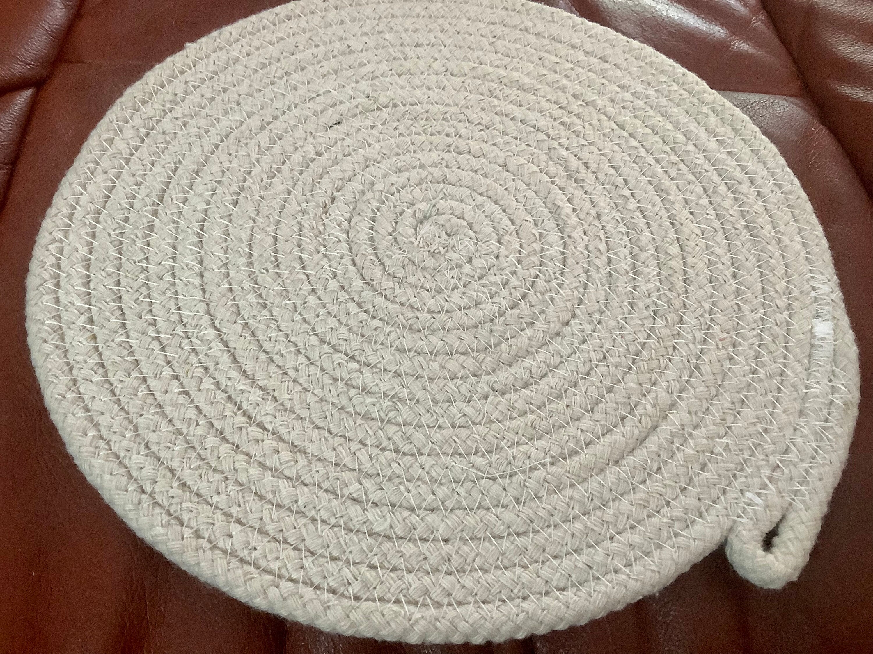 Natural Coiled Rope Round Mat, Wallhanging or Trivet 7 Diameter Rope ...