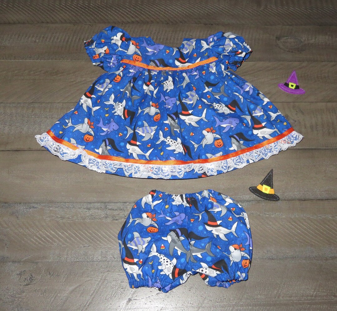 Handmade 20 22 Inch Cabbage Patch Doll Clothes sharks Halloween Blue ...