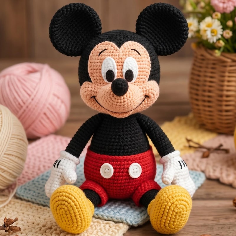 Mickey Mouse Plush Large - Etsy UK