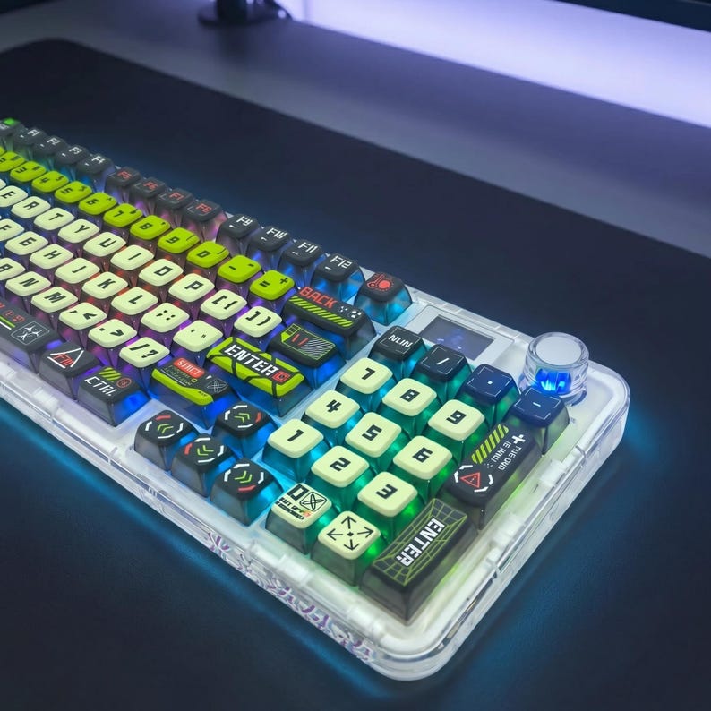 Cyberpunk Pudding Keycaps Set PBT SA Profile 125 Keys RGB Translucent ...