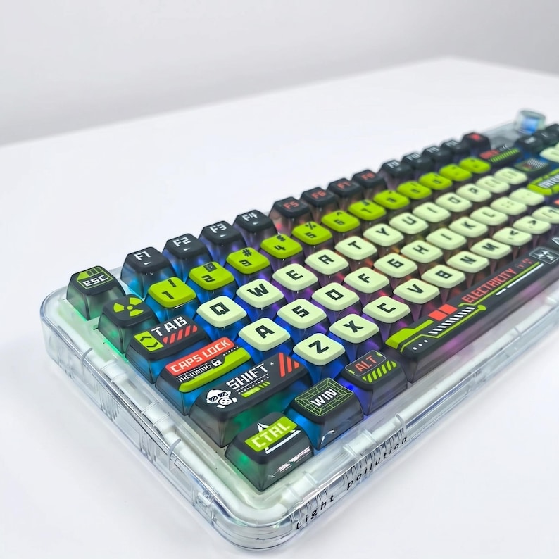 Cyberpunk Pudding Keycaps Set PBT SA Profile 125 Keys RGB Translucent ...