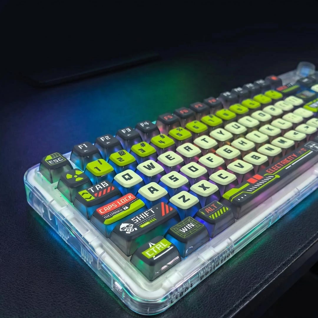 Cyberpunk Pudding Keycaps Set PBT SA Profile 125 Keys RGB Translucent ...