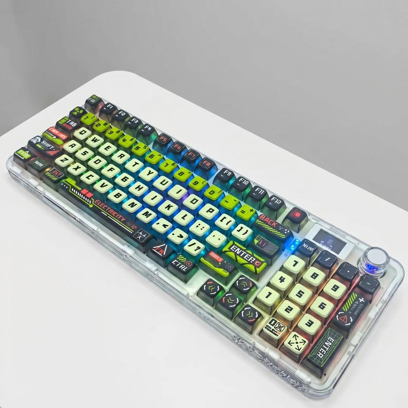Cyberpunk Pudding Keycaps Set PBT SA Profile 125 Keys RGB Translucent ...